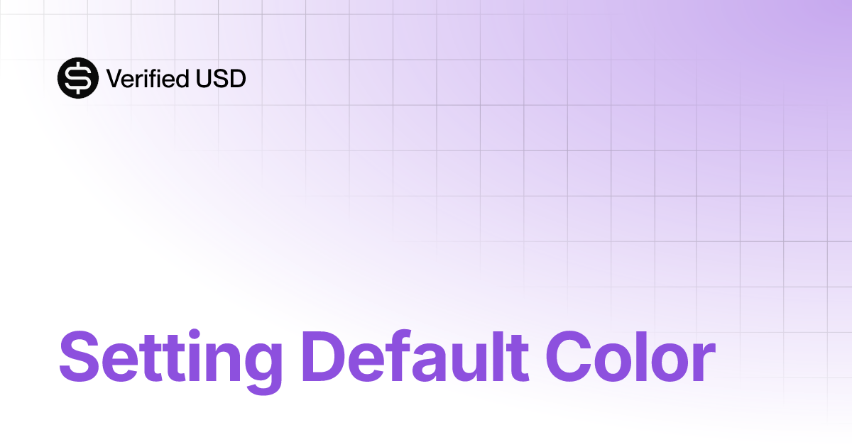 Setting Default Color | USDV